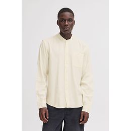 Blend Herren Langarmhemd "BHBobby Shirt mandarin"snow wei&szlig;, Gr. XXL, unifarben, 55% Leinen, 45% Viskose, Hemden, Stilvolles Langarmhemd aus Leinenmix
