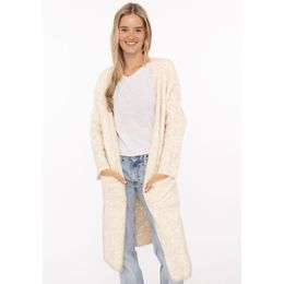 Zwillingsherz Damen Strickjacke ""Kuschel""beige, Gr. S, Strick, Obermaterial: 67% Polyester, 18% Polyamid, 15% Wolle, Strickjacken, mit Taschen und