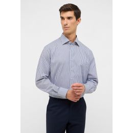 Langarmhemd Eterna "MODERN FIT", Herren, Gr. 42, Normalgr&ouml;&szlig;en, navy, Twill, 100% Baumwolle, tailliert, Manschette, Hemden, NON IRON (b&uuml;gelfrei)