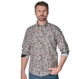 Casamoda Herren Langarmhemd "Casamoda Freizeithemd Print"braun, Gr. XXL, bedruckt, 100% Baumwolle, Hemden