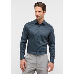 Langarmhemd Eterna "MODERN FIT", Herren, Gr. 44, Normalgr&ouml;&szlig;en, dunkelgr&uuml;n, Satin, 100% Baumwolle, tailliert, Manschette, Hemden, NON IRON (b&uuml;gelfrei)