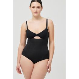 YSABEL MORA Damen Shaping-Body, schwarz, Gr. M, Single Jersey, Obermaterial: 86% Baumwolle, 14% Elasthan, Bodys, mittlerer Form-Effekt, atmungsaktiv,