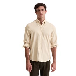 Marc O'Polo MARC O'POLO Herren Langarmhemd "aus reiner Bio-Baumwolle", beige, Gr. XXXL, unifarben, Obermaterial: 100% Baumwolle, Hemden