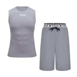 YEAZ Herren Sportanzug "Set INSTRUCTOR", grau, Gr. L, Obermaterial: 85% Polyester PES. 15% Elasthan EL., Sportanz&uuml;ge