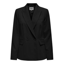 Only Damen Kurzblazer "ONLMALIKA L/S FITTED BLAZER TLR CC", schwarz, Gr. 34, unifarben, Web, Obermaterial: 92% Polyester, 8% Elasthan, Blazer