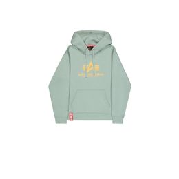 Damen Hoodie "Basic Hoodie BL"frost gr&uuml;n, Gr. L, Alpha Industries, Obermaterial: 80% Baumwolle, 20% Polyester, Sweatshirts