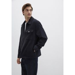 Mavi Herren Langarmhemd "FULL ZIP SHIRT", blau, Gr. M, clean, 59% Polyester, 15% Baumwolle, 13% Viskose, 9% Acryl, 4% Polyamid, Hemden, Premium Jacke