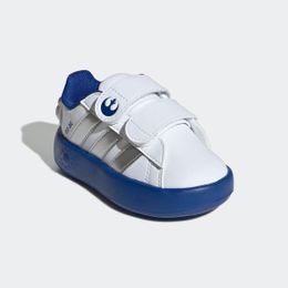 Jungen Klettschuh "ADIDAS STAR WARS KIDS GRAND COURT 2.0", adidas Sportswear, Gr. 25, silber, Synthetik, Schuhe, Design auf den Spuren des adidas