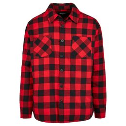 Urban Classics Herren Langarmhemd "Urban Classics Herren Padded Check Flannel Shirt"schwarz, rot, Gr. L, 100% Baumwolle, Hemden