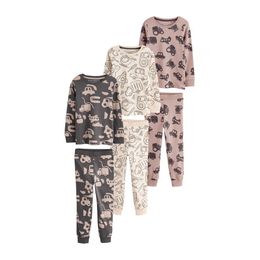next Schlafanzug Jungen Gr&ouml;&szlig;e 134 hellbeige / schoko / mokka