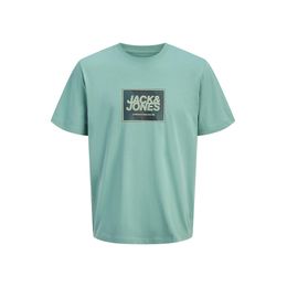 Jack & Jones Plus Jack & Jones Plus T-Shirt 'JJRAIN' Herren Gr&ouml;&szlig;e 7XL cyanblau / pastellgelb / schwarz