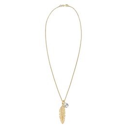 Elli Kette 'Boho Feder' Damen Gr&ouml;&szlig;e 45 gold / transparent