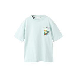 Mango Kids T-Shirt 'MINECLUB' Jungen Gr&ouml;&szlig;e 116 azur / pastellblau / hellbraun / wei&szlig;