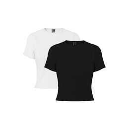 Pieces T-Shirt 'PCAmelia' Damen Gr&ouml;&szlig;e XS schwarz / wei&szlig;