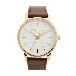 Calvin Klein Uhr Herren Gr&ouml;&szlig;e One Size braun / gold / wei&szlig;