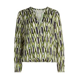Cartoon Bluse Damen Gr&ouml;&szlig;e XXXL beige / navy / gelb / oliv