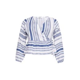 ABOUT YOU Curvy Bluse 'Julika' Damen Gr&ouml;&szlig;e 5XL blau / wei&szlig;