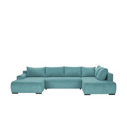 Smart Wohnlandschaft Nelly t&uuml;rkis/petrol Ma&szlig;e (cm): B: 345 H: 85 T: 202.0 Sofas > Sofas nach Material > Stoffsofas &raquo; Sofa DE