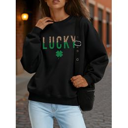 Gorhey Sweater 'Women's Casual Printed Sweatshirts, Long Sleeve Loose Pullover Top' female Black size M