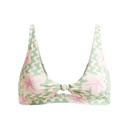 Roxy Bikinitop 'Hibiscus Daze' Damen Gr&ouml;&szlig;e 110 beige / hellgr&uuml;n / pitaya