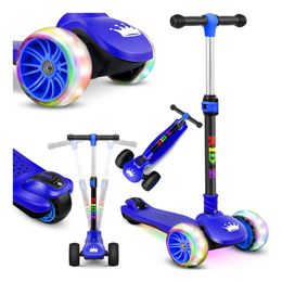 Kidiz® Roller Kinder Scooter X-Pro2 Dreiradscooter mit PU LED Leuchtenden Räder Kinderroller faltbar Tret-Roller höhenverstellbarer Cityroller Kinderscooter für Jungen Mädchen 3-12 Jahre