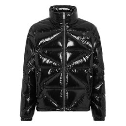 Philipp Plein Winter Jacket 'Hexagon' male Black size 3XL