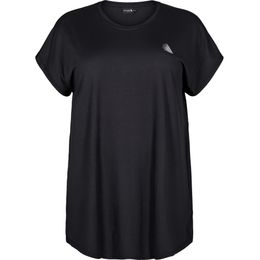 Active By Zizzi Funktionsshirt 'Abasic' Damen Gr&ouml;&szlig;e 7XL/8XL schwarz / wei&szlig;