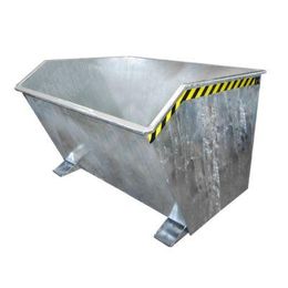 Bauer Kippbeh&auml;lter SGU 200, mit Lochblech & Ablasshahn, &ouml;l-/wasserdicht, Seilzug kippbar, staplertauglich, L 1640 x B 1680 x H 1090 mm, feuerverzinkt