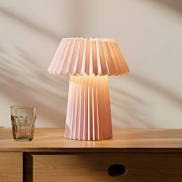 LINDBY Tischleuchte Magali, rosa, Papier, Ø 34 cm, E14