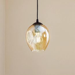 EMIBIG LIGHTING Pendellampe Starla einflammig, Glasschirm amber