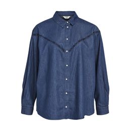 Object Bluse 'Joanna' Damen Gr&ouml;&szlig;e XL blue denim / schwarz