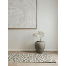 benuta Finest Wollteppich L&auml;ufer f&uuml;r Flur Hector Beige/Schwarz 70x200 cm - Naturfaserteppich aus Wolle