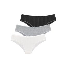 VIVANCE BY LASCANA Jazz-Pants Slips mehrfarbig Gr. 48/50 f&uuml;r Damen. Mit Schleife, Spitze. K&ouml;rpernah. Nachhaltig.