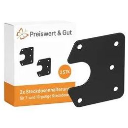 Pro Plus 2x Steckdosenhalterung f&uuml;r 7- 13-polige AHK Steckdose als Anh&auml;nger Zubeh&ouml;r zum Anschluss Steckdosenleiste Schuko Stecker