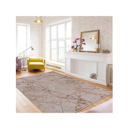 ABERTO DESIGN Kurzflor-Teppich in Hellbraun/ Rosa - 74% | Größe 140x220 cm |
