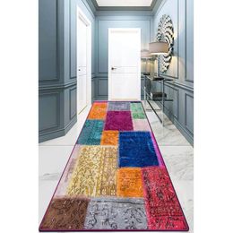 ABERTO DESIGN Kurzflor-Läufer in Bunt - 74% | Größe 100x200 cm |