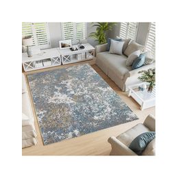 ABERTO DESIGN Kurzflor-Teppich in Grau/ Blau - 74% | Größe 100x200 cm |