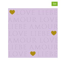 PPD 2er-Set: Servietten ''Love Letters" in Lila - 2x 20 Stück - 44% |
