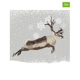 PPD 2er-Set: Servietten "Snowfall Caribou" in Grau/ Braun - 2x 20 Stück - 50% |