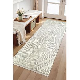 ABERTO DESIGN Kurzflor-Teppich in Creme - 73% | Größe 100x200 cm |