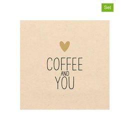 PPD 2er-Set: Servietten "Coffee + You" in Beige/ Schwarz - 2x 20 Stück - 33% |