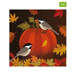 PPD 2er-Set: Servietten "October Pumpkin" in Orange/ Gelb - 2x 20 Stück - 50% |