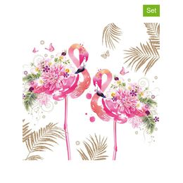 PPD 2er-Set: Servietten "Floral Flamingos" in Pink - 2x 20 Stück - 56% |