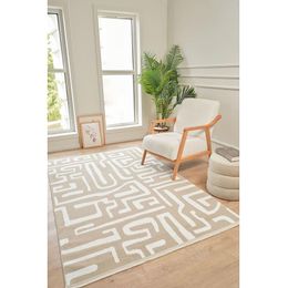 ABERTO DESIGN Kurzflor-Teppich in Beige/ Creme - 74% | Größe 190x280 cm |
