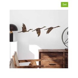 ABERTO DESIGN 3er-Set: Wanddekore "Rusty Birds" - 71% | Wanddekoration