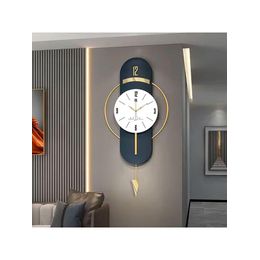 ABERTO DESIGN Wanduhr in Dunkelblau/ Gold - (B)40 x (H)80 cm - 75% | Wanddekoration
