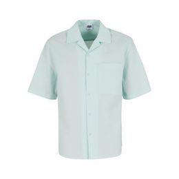 Langarmhemd Urban Classics "Urban Classics Herren Relaxed Seersucker Short Sleeve Shirt", Herren, Gr. 3XL, US-Größen, frostmint, 100% Baumwolle, unifarben, Hemden