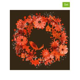 PPD 2er-Set: Servietten "Autumn Wreath" in Schwarz/ Rot - 2x 20 Stück - 50% |