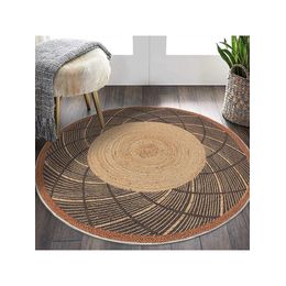 ABERTO DESIGN Kurzflor-Teppich in Beige/ Anthrazit - 74% | Größe 120x120 cm |