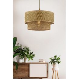ABERTO DESIGN Hängeleuchte in Beige/ Gold - Ø 30 cm - 75% | Haengeleuchten-deckenleuchten